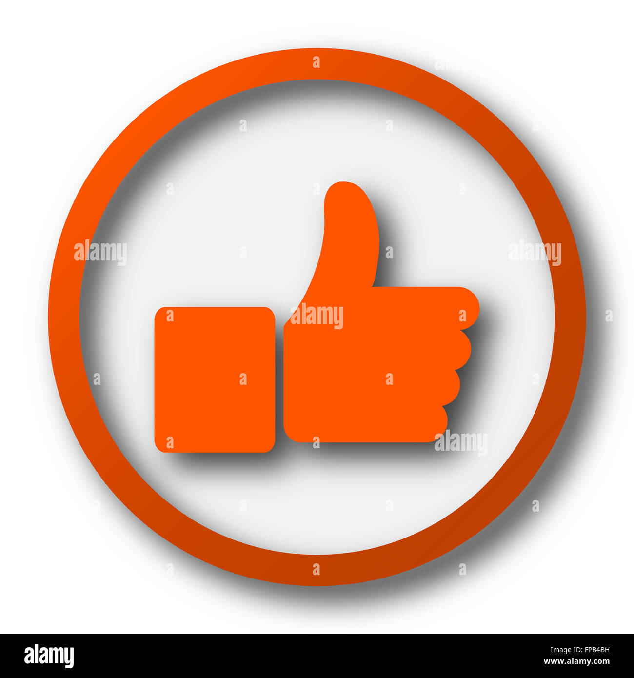Thumb up icon. Internet button on white background Stock Photo - Alamy