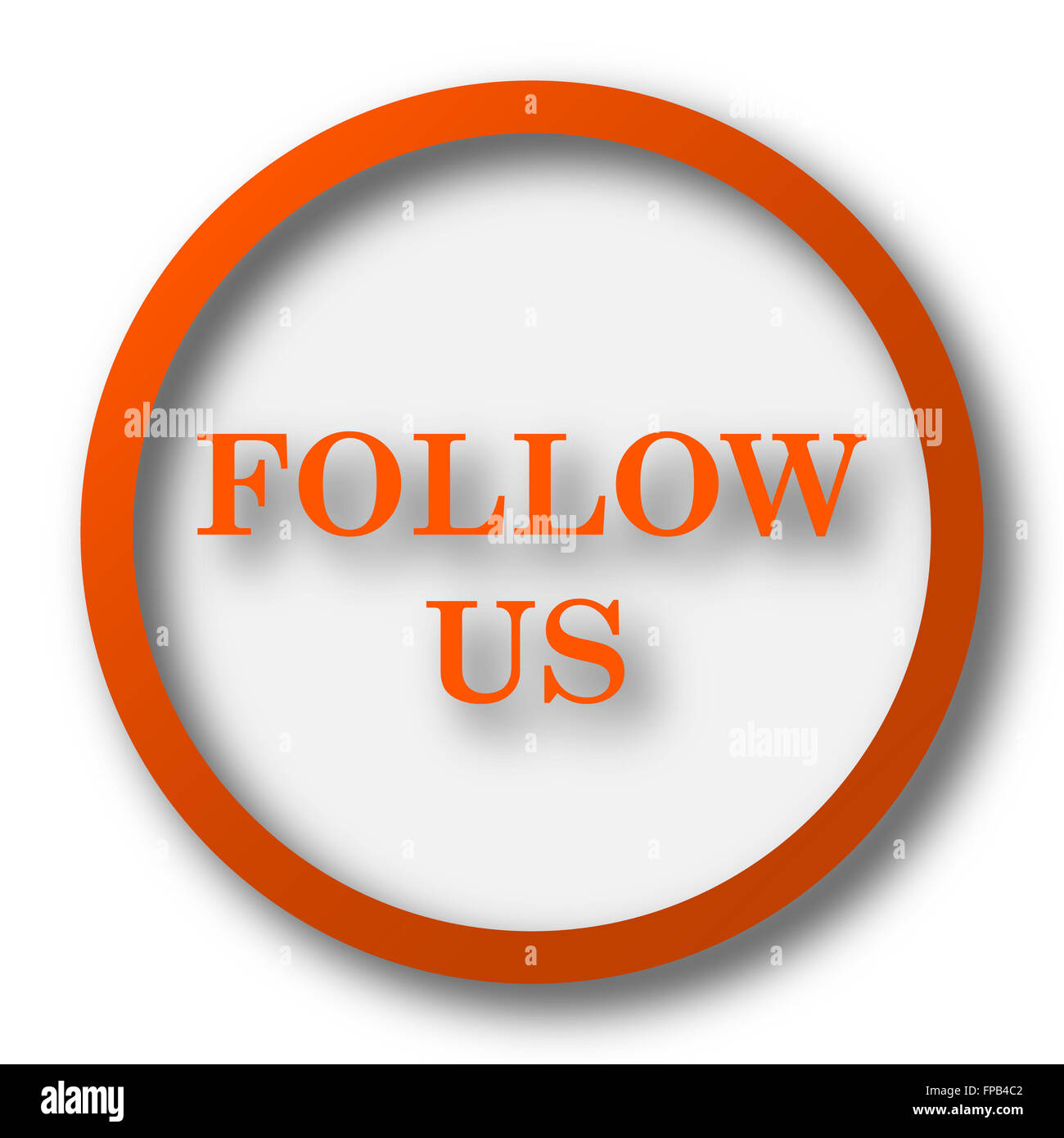 Follow us icon. Internet button on white background Stock Photo - Alamy
