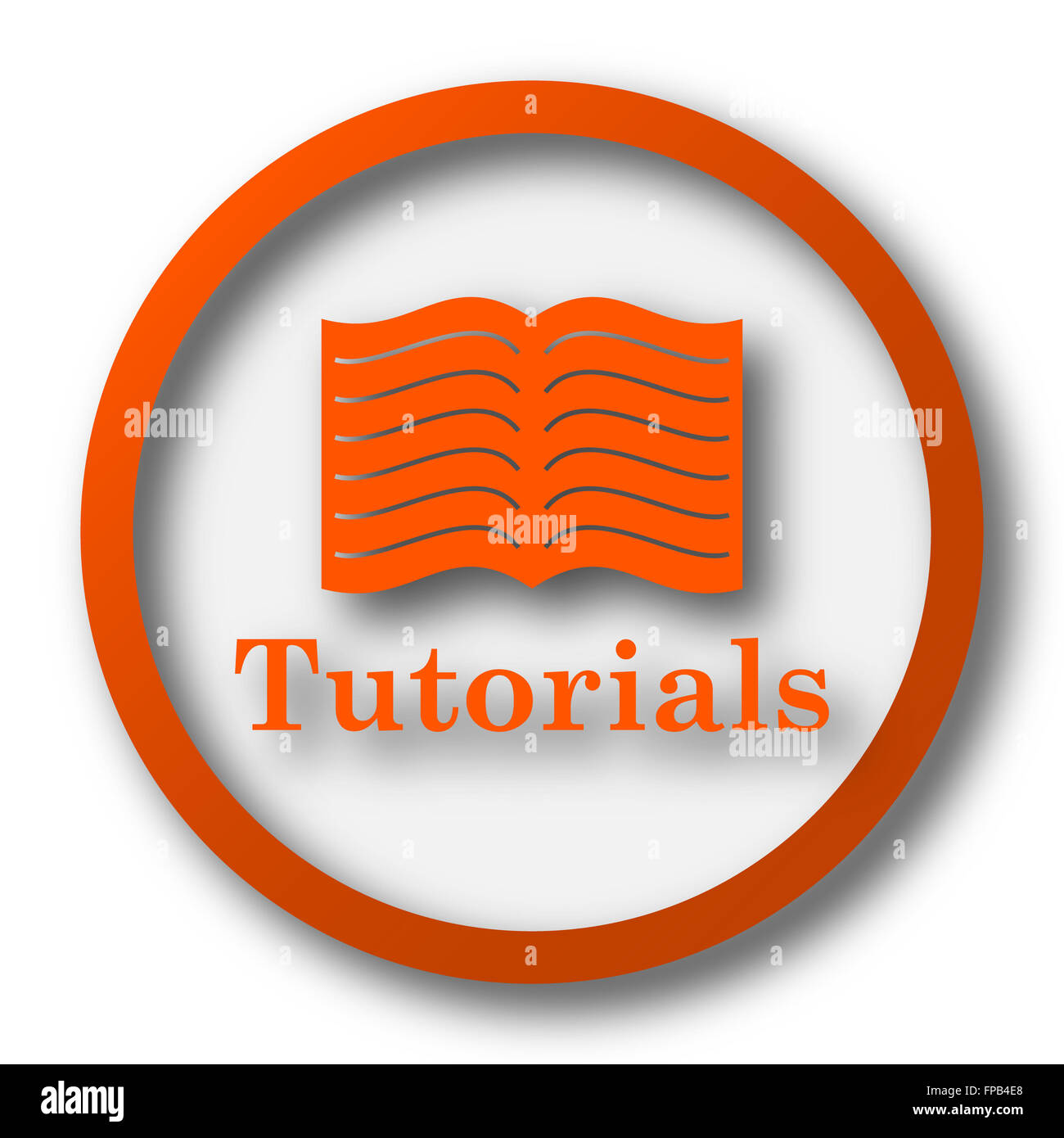 Tutorials icon. Internet button on white background Stock Photo - Alamy