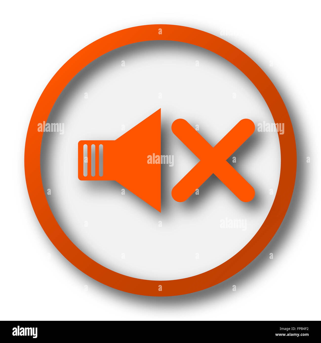 No sound icon. Internet button on white background Stock Photo - Alamy