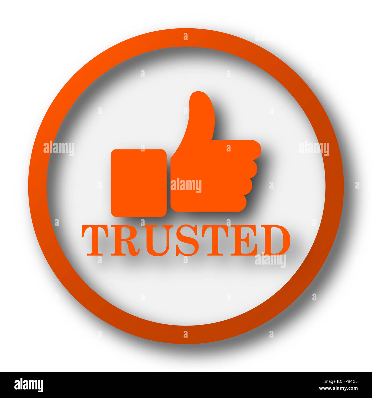 Trusted icon. Internet button on white background Stock Photo - Alamy