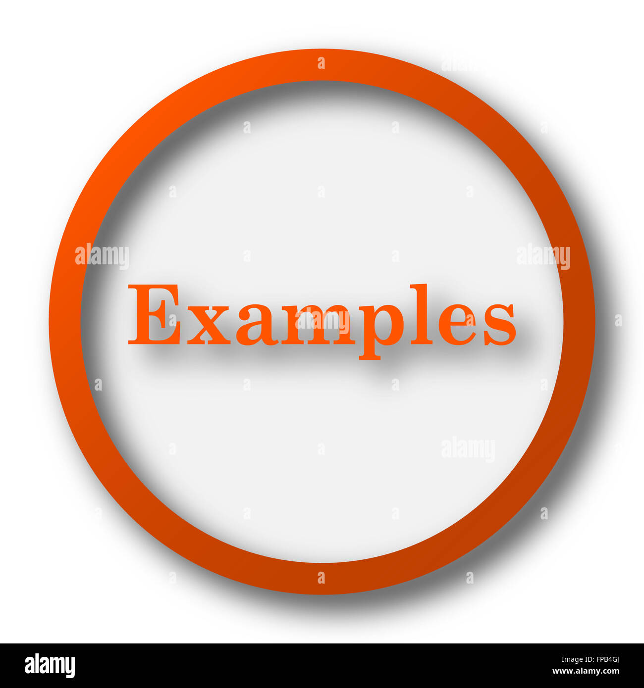 Examples icon. Internet button on white background Stock Photo - Alamy