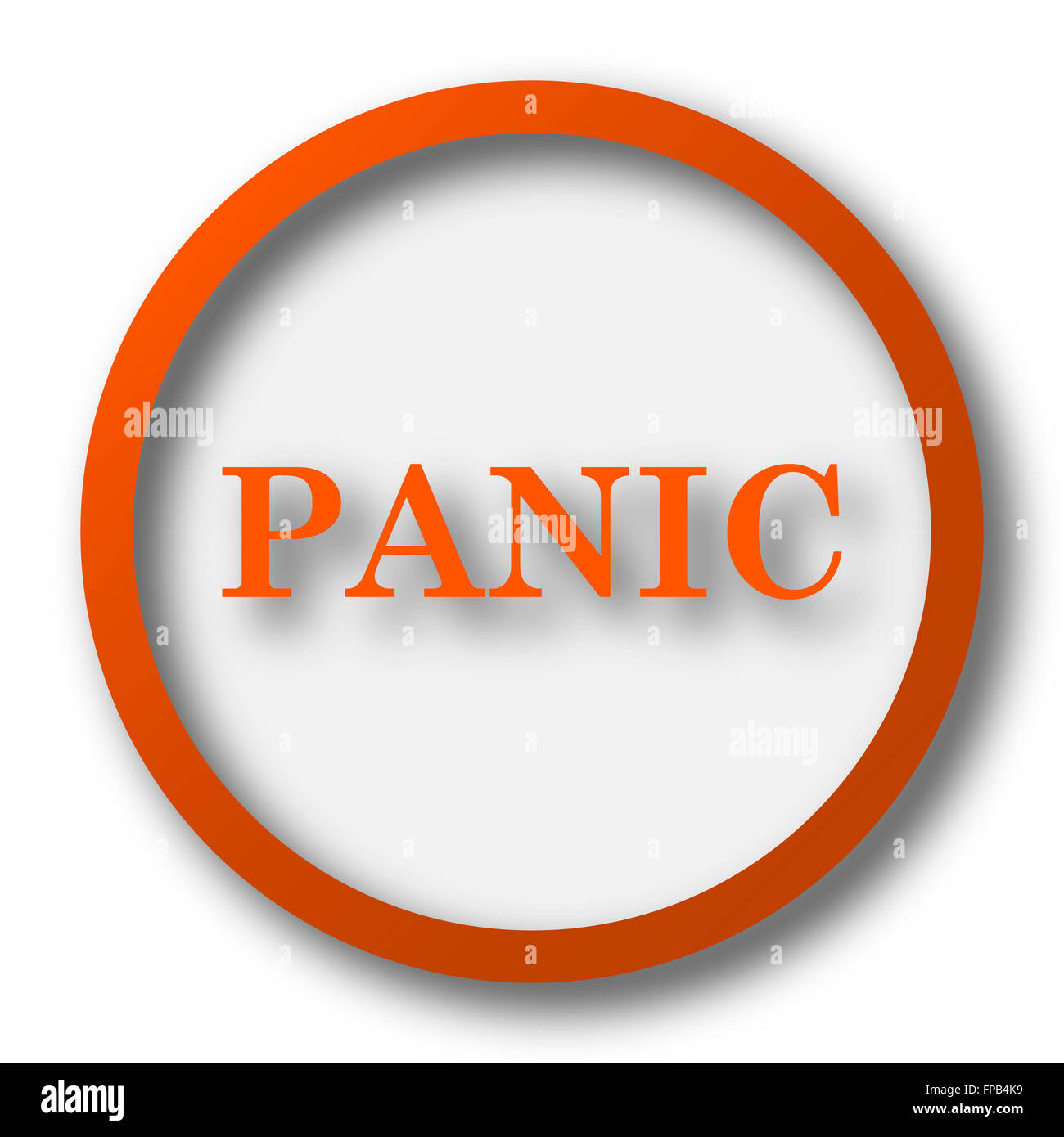 Panic icon. Internet button on white background Stock Photo - Alamy
