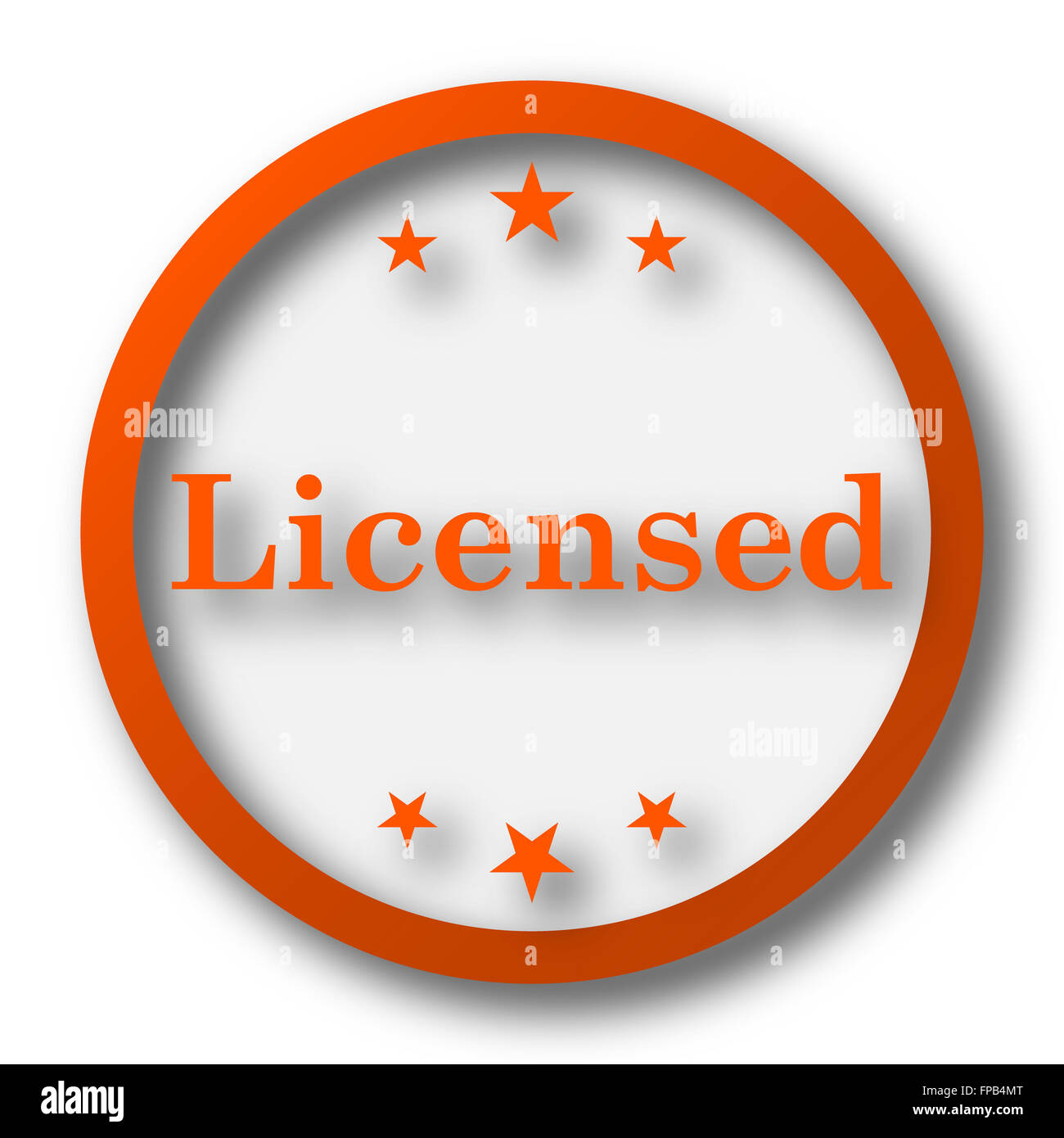 Licensed icon. Internet button on white background Stock Photo - Alamy