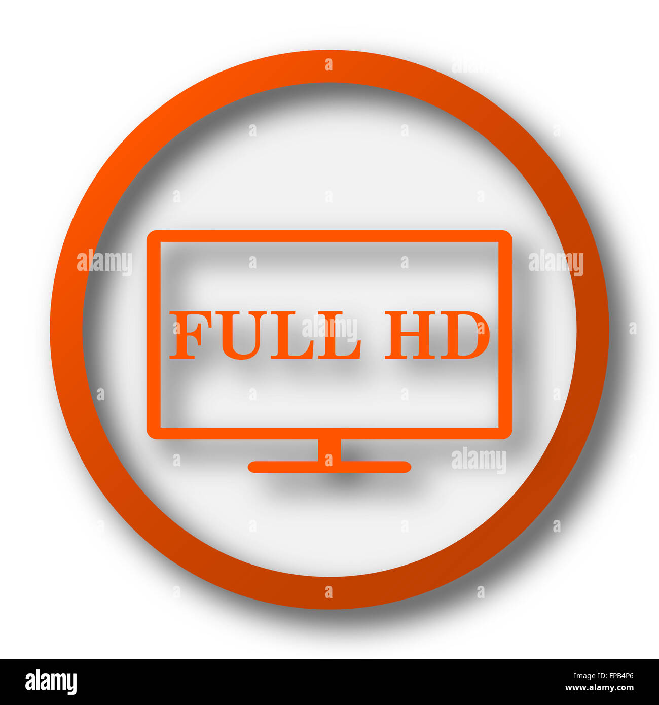 Full HD icon. Internet button on white background Stock Photo - Alamy
