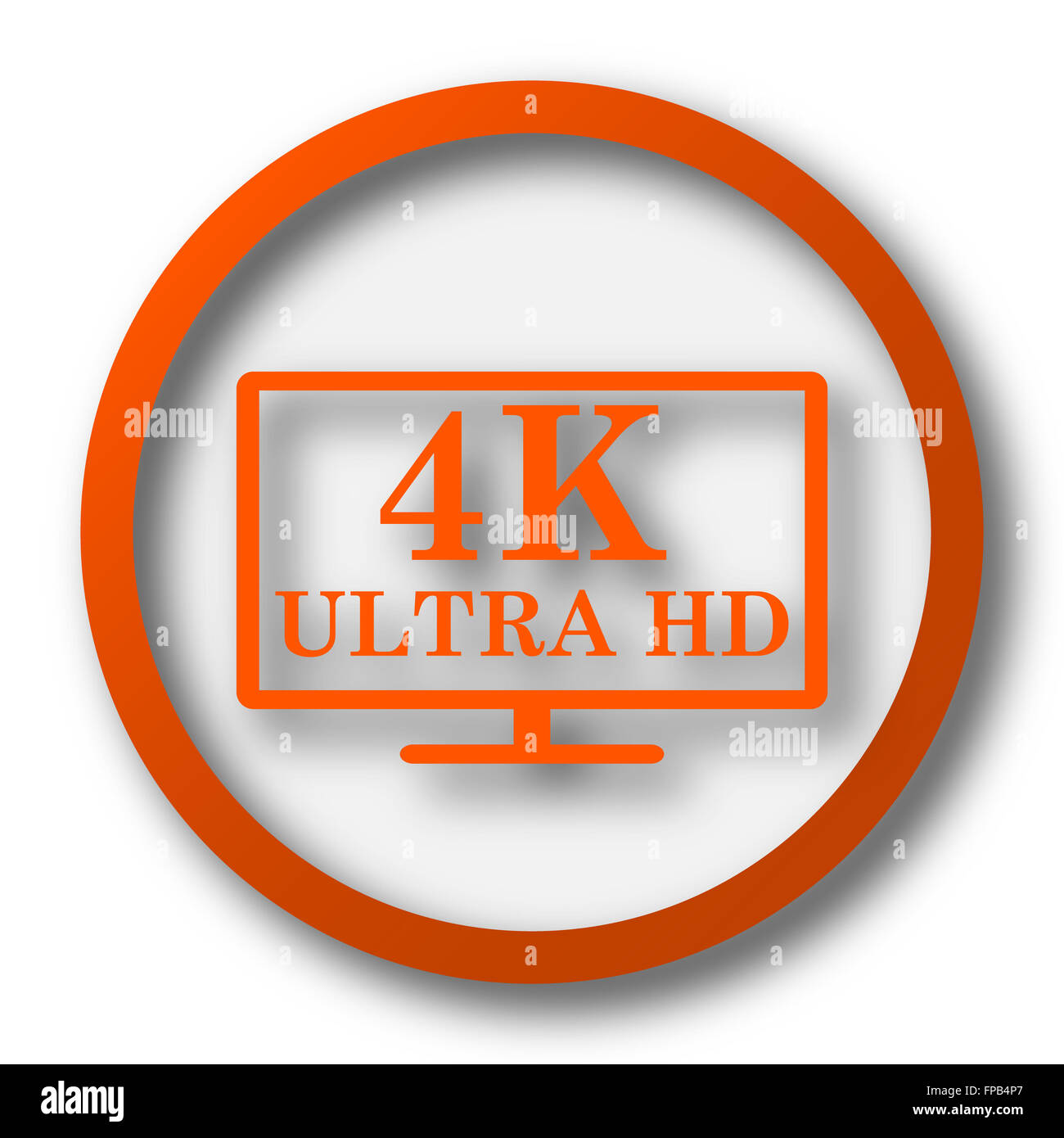 4K ultra HD icon. Internet button on white background Stock Photo - Alamy