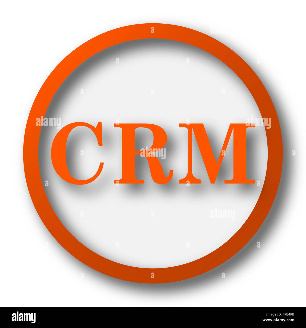 CRM icon. Internet button on white background Stock Photo - Alamy