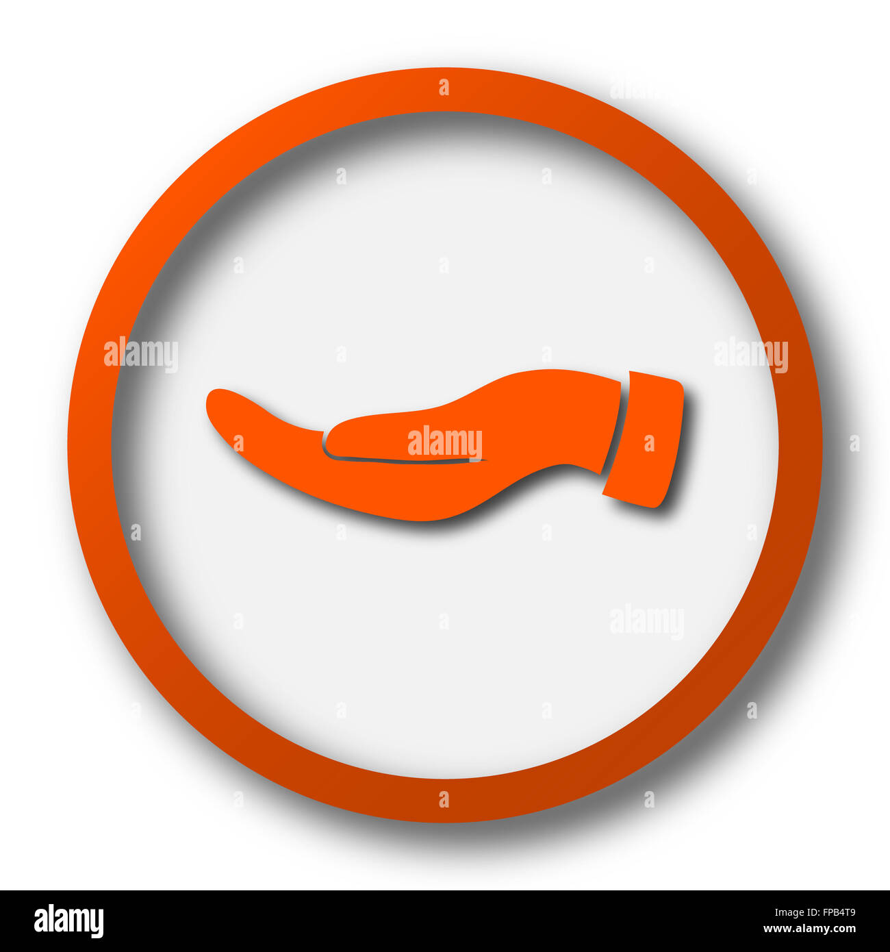 Hand icon. Internet button on white background Stock Photo - Alamy