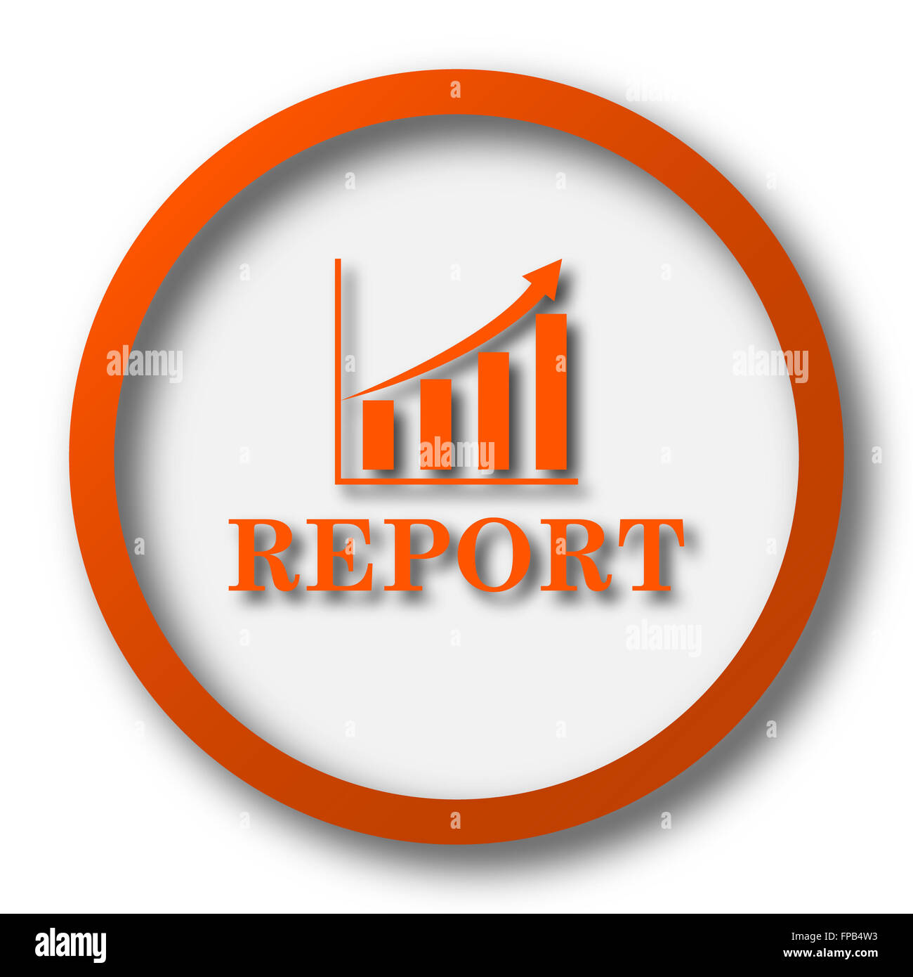 Report icon. Internet button on white background Stock Photo - Alamy