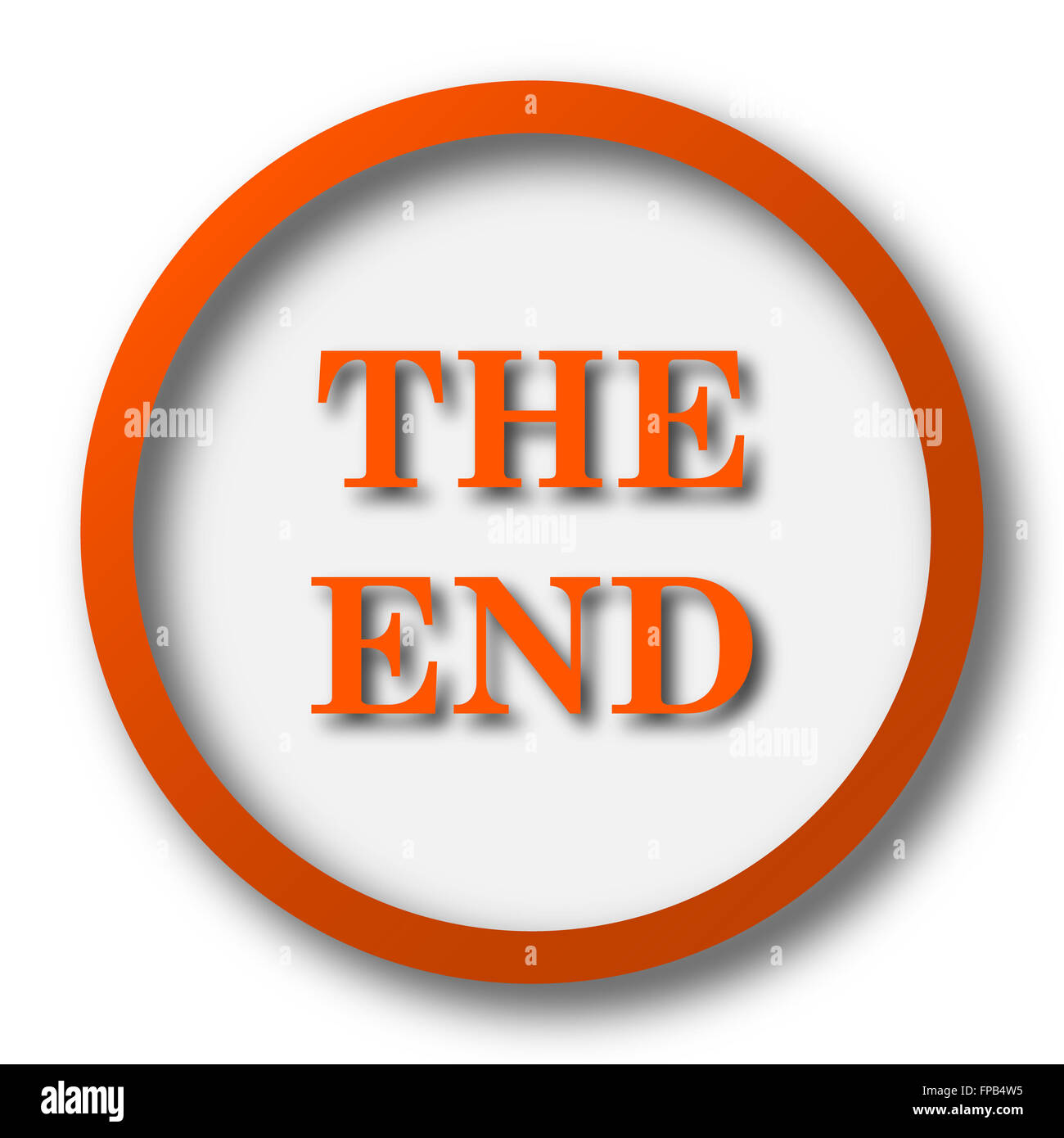 The End icon. Internet button on white background Stock Photo - Alamy