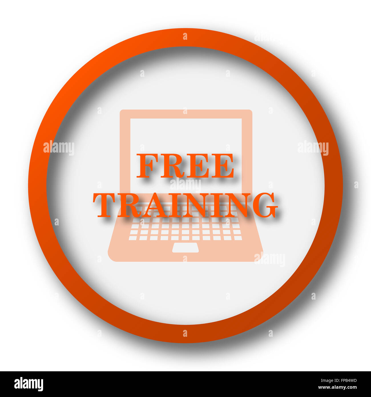 Free training icon. Internet button on white background Stock Photo - Alamy