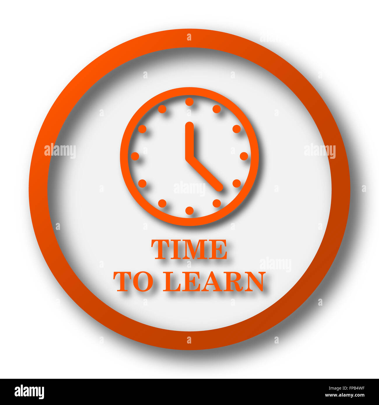 Time to learn icon. Internet button on white background Stock Photo - Alamy