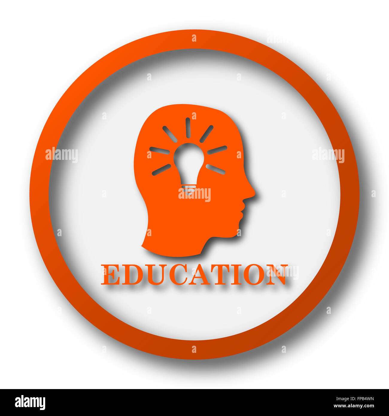 Education icon. Internet button on white background Stock Photo - Alamy