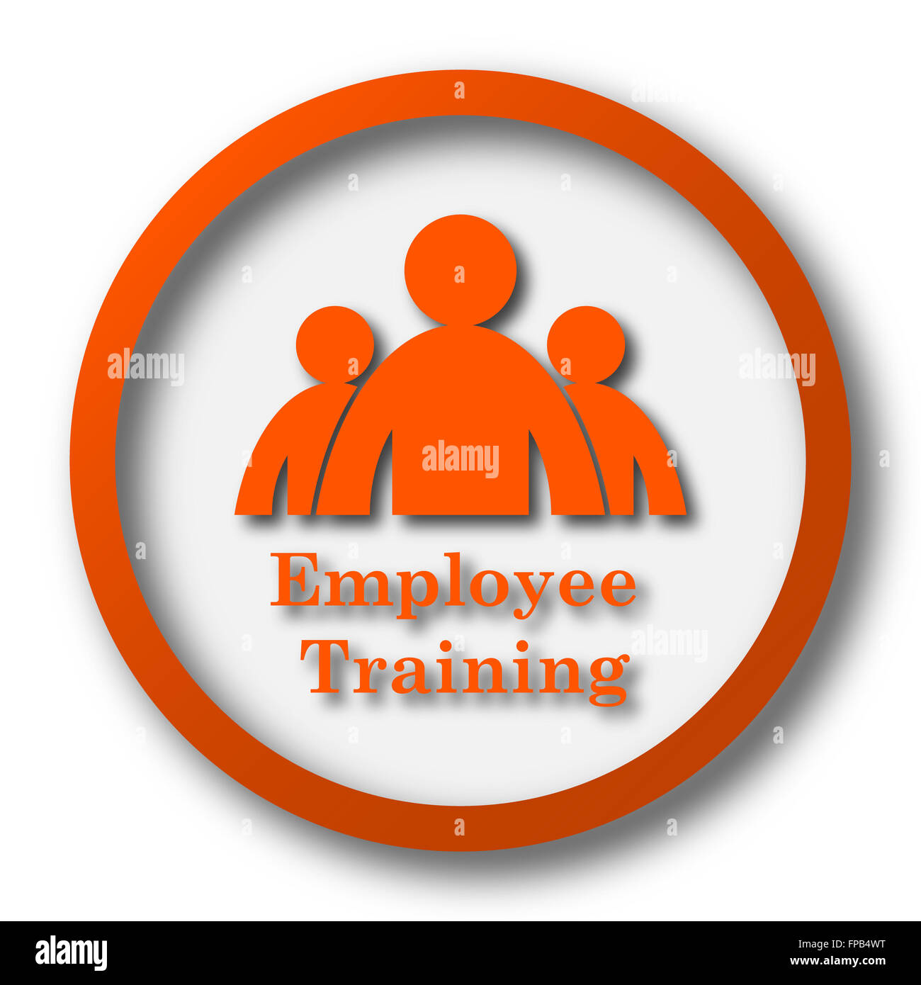 Employee training icon. Internet button on white background Stock Photo ...