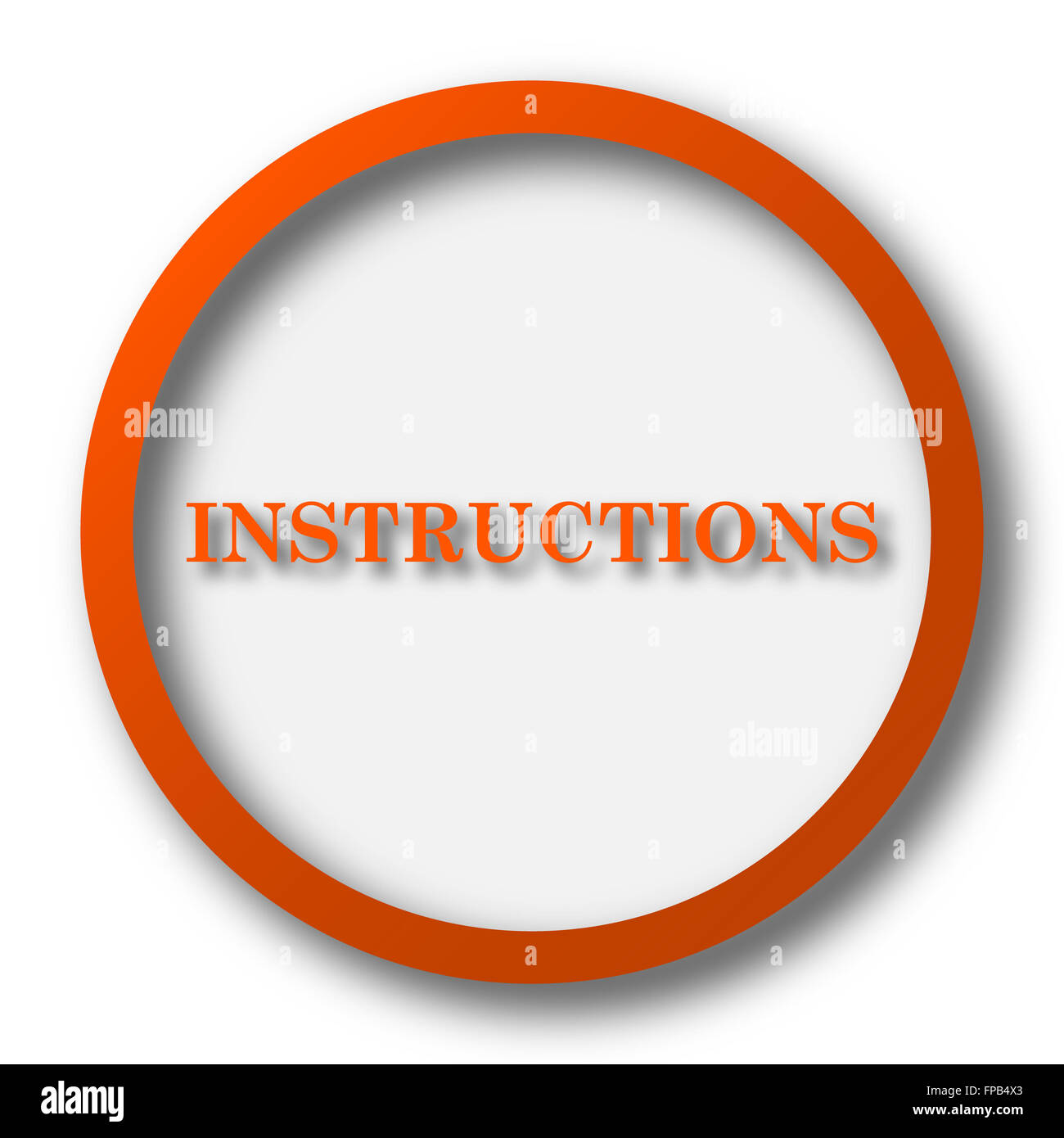 Instructions icon. Internet button on white background Stock Photo - Alamy