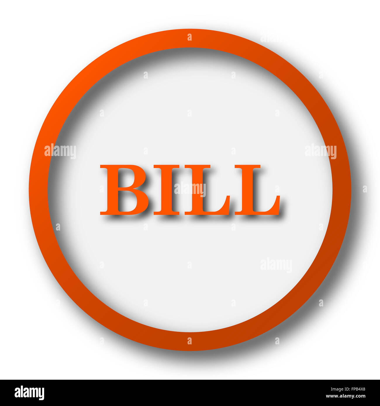 Bill icon. Internet button on white background Stock Photo - Alamy