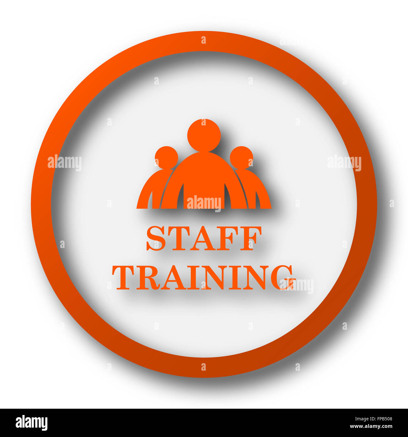Staff training icon. Internet button on white background Stock Photo ...