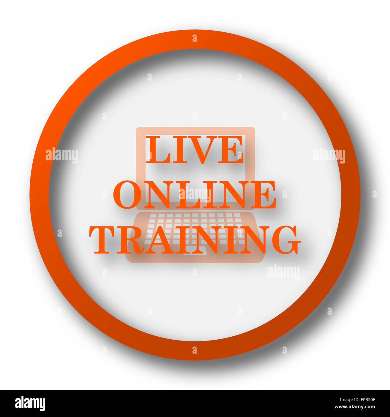 Live online training icon. Internet button on white background Stock ...
