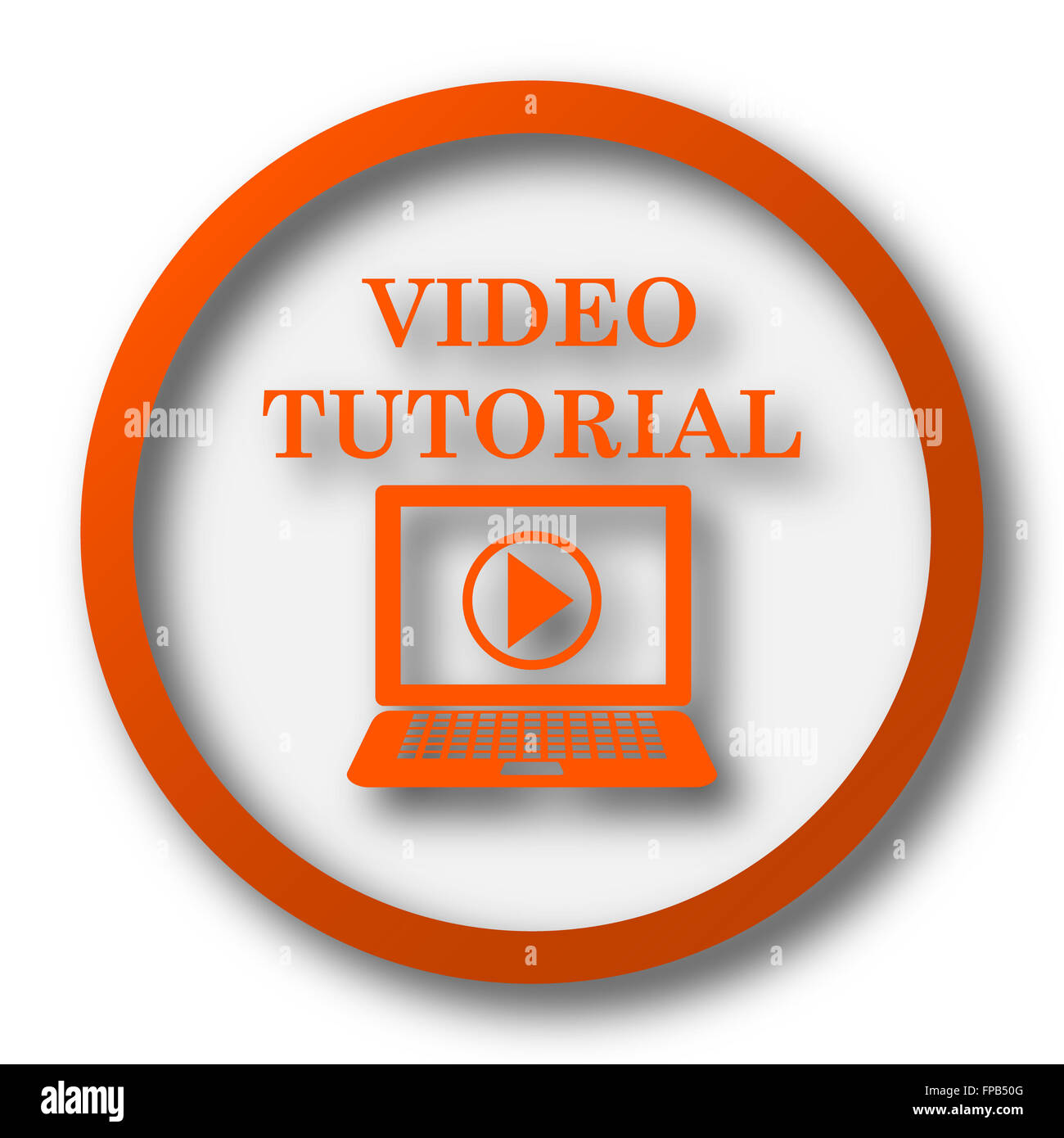 Video tutorial icon. Internet button on white background Stock Photo ...