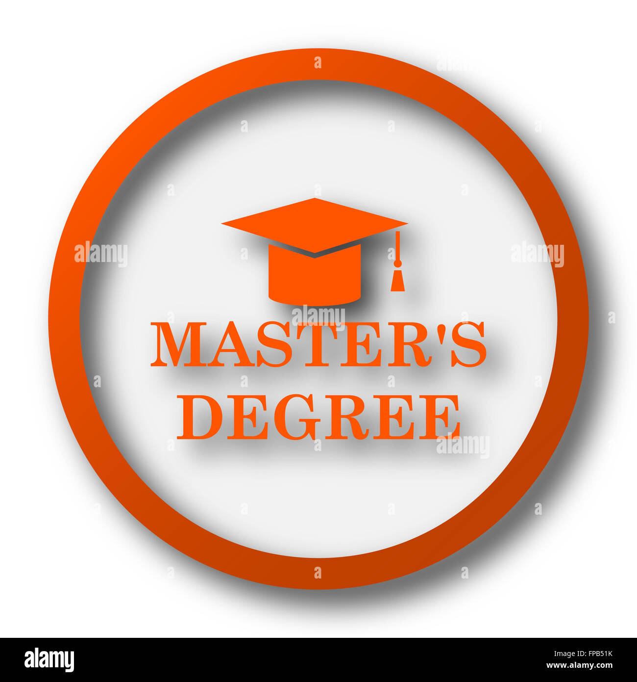 Master's degree icon. Internet button on white background Stock Photo ...