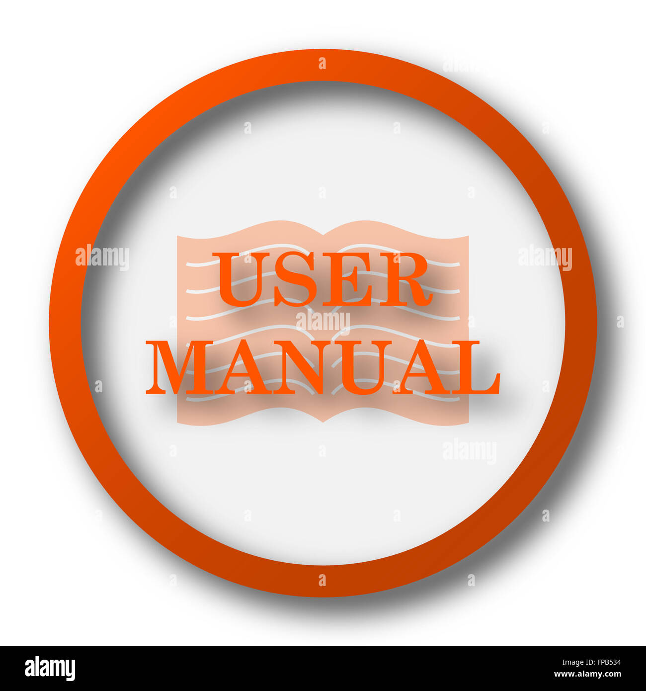 User manual icon. Internet button on white background Stock Photo - Alamy