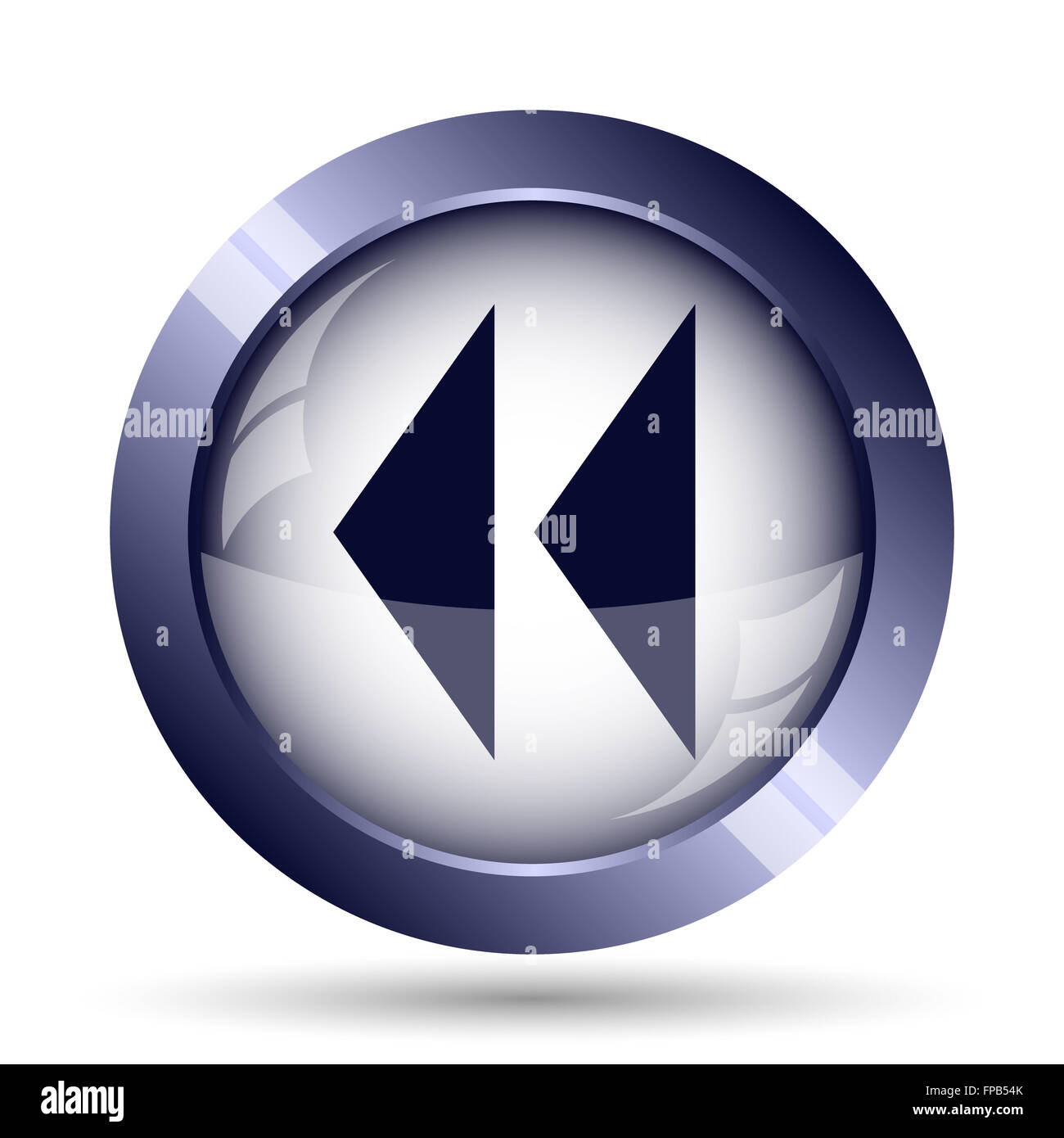 Rewind icon. Internet button on white background Stock Photo - Alamy
