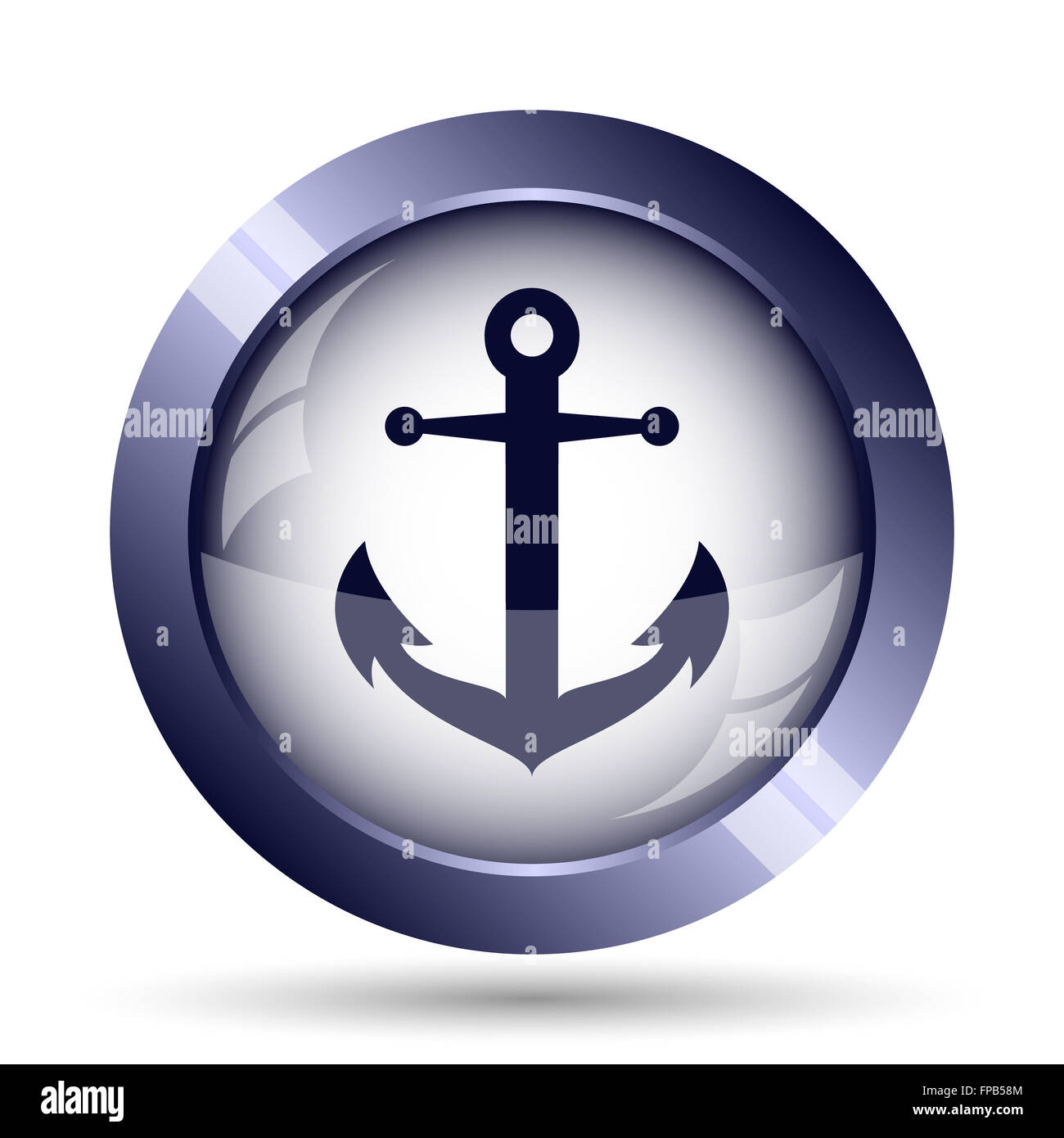 Anchor icon. Internet button on white background Stock Photo - Alamy
