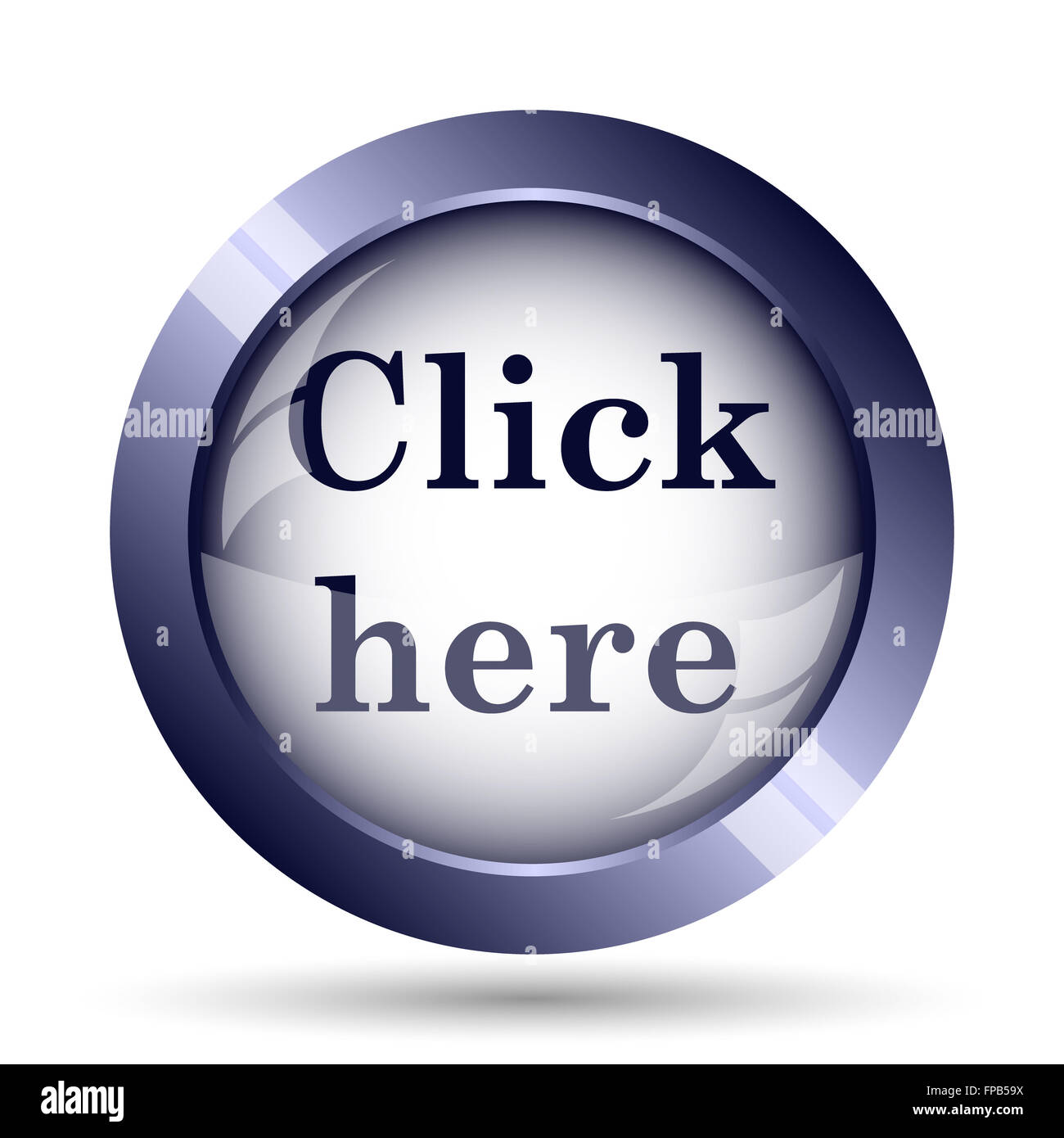 Click here icon. Internet button on white background Stock Photo - Alamy