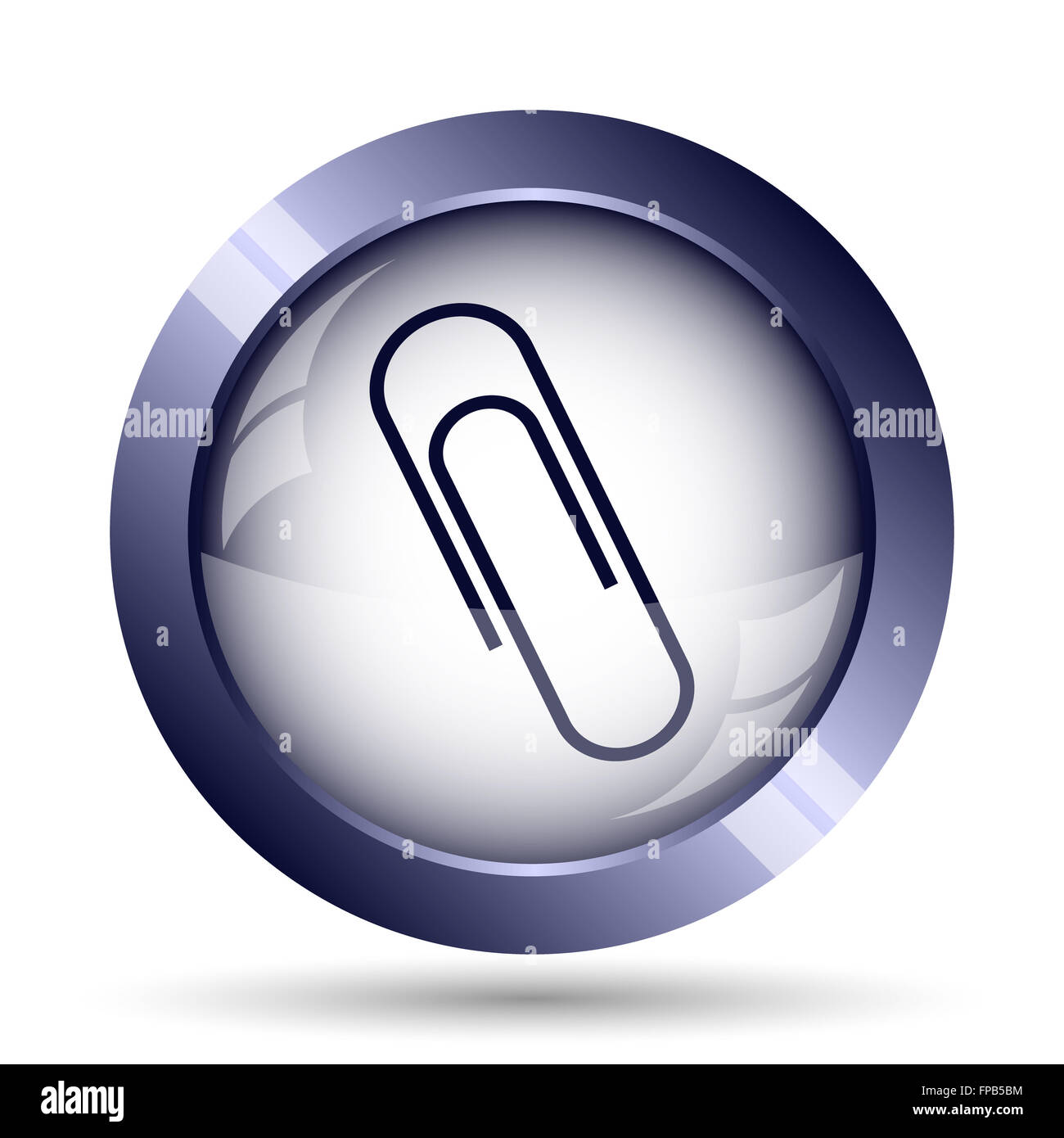 Paperclip icon. Internet button on white background Stock Photo - Alamy