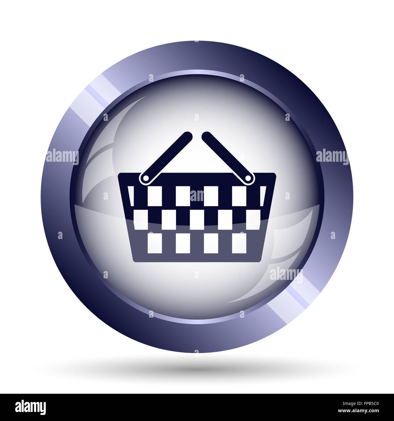 Shopping basket icon. Internet button on white background Stock Photo ...