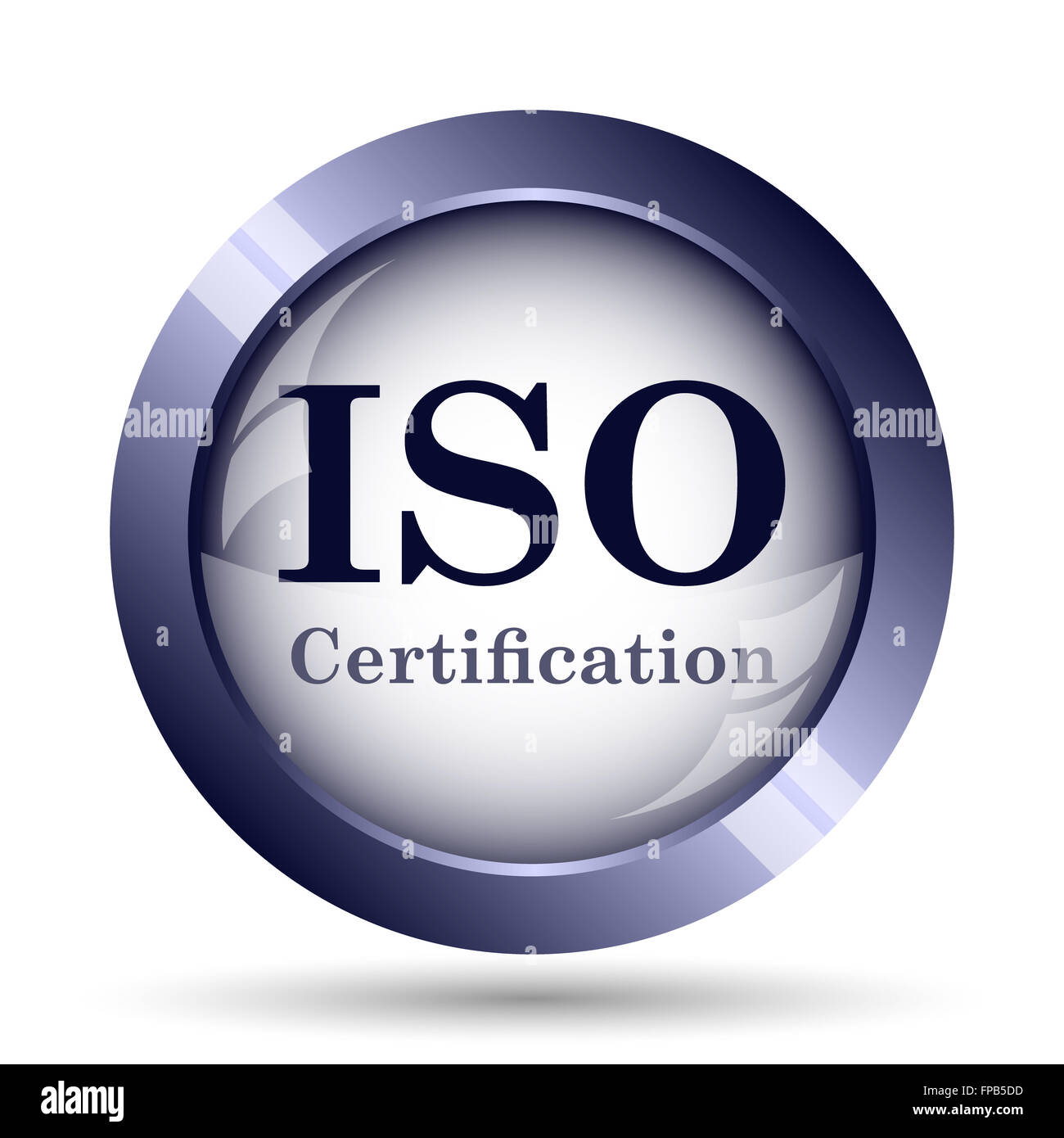 ISO certification icon. Internet button on white background Stock Photo ...