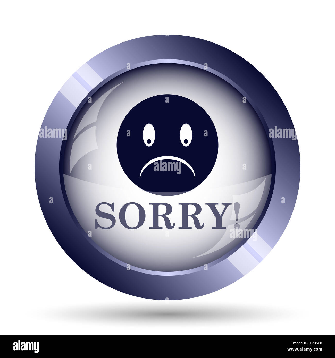 Sorry icon. Internet button on white background Stock Photo - Alamy