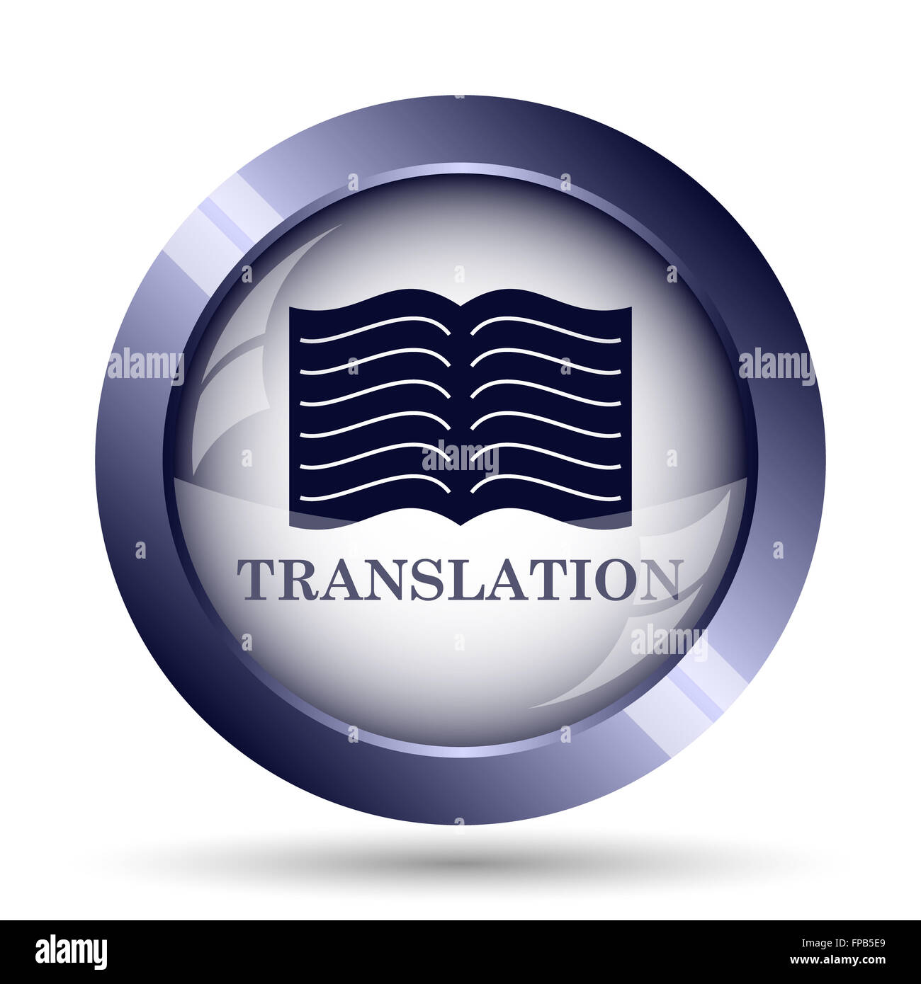 Translation book icon. Internet button on white background Stock Photo ...