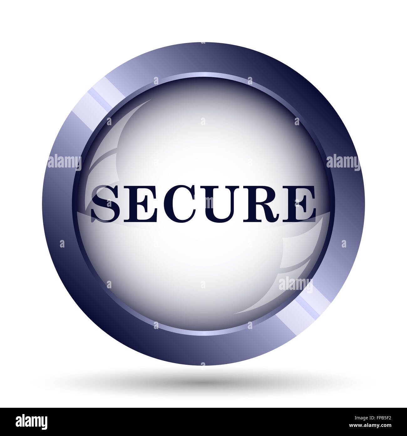 Secure icon. Internet button on white background Stock Photo - Alamy
