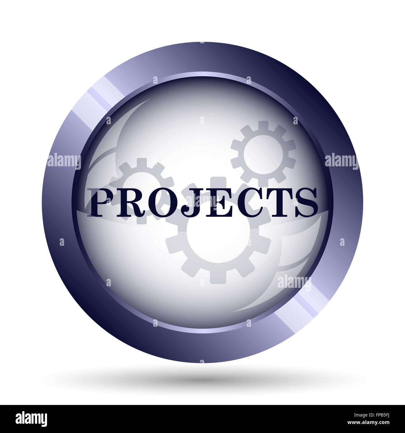 Projects icon. Internet button on white background Stock Photo - Alamy