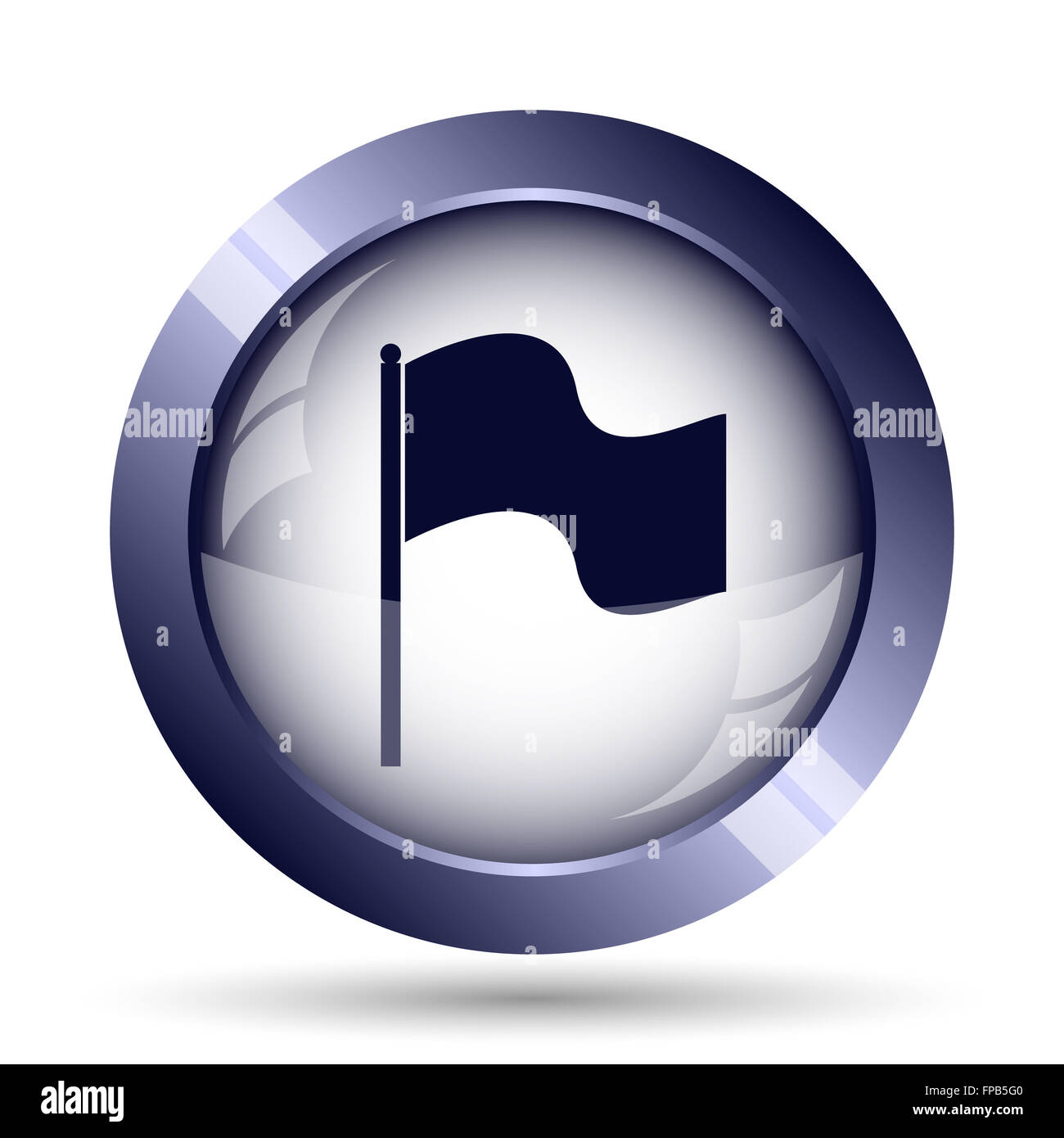 Flag icon. Internet button on white background Stock Photo - Alamy