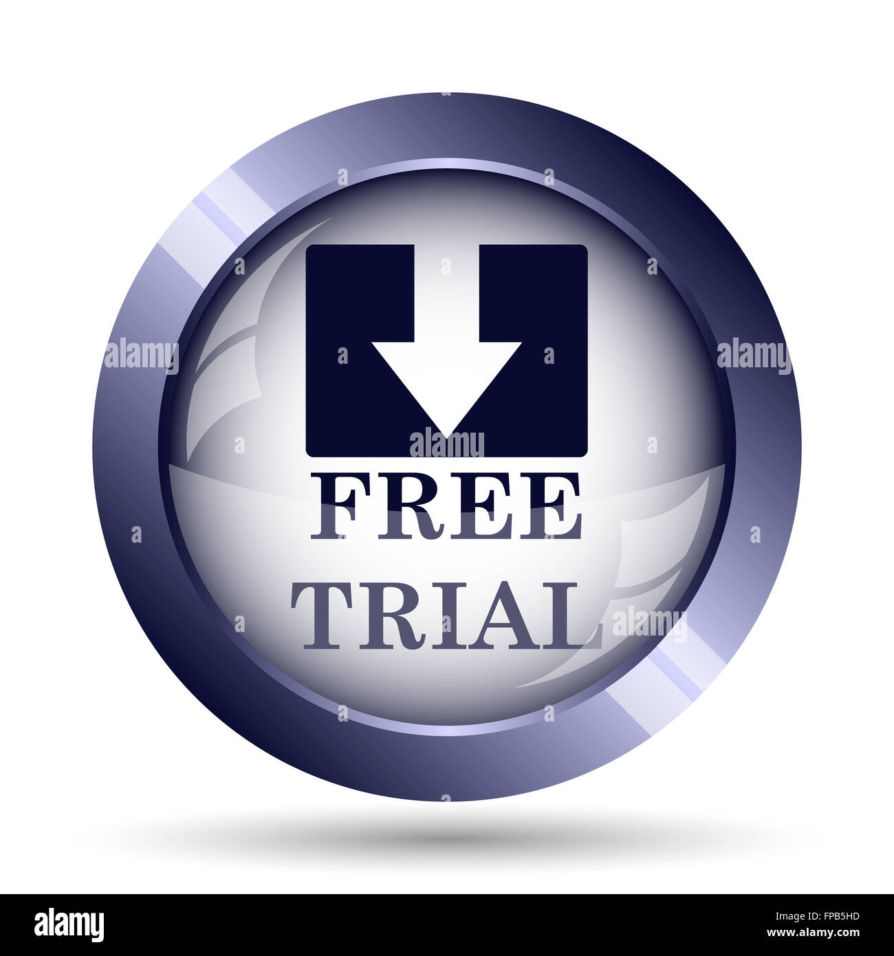 Free trial icon. Internet button on white background Stock Photo - Alamy