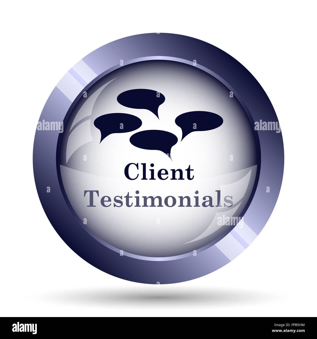 Client testimonials icon. Internet button on white background Stock ...