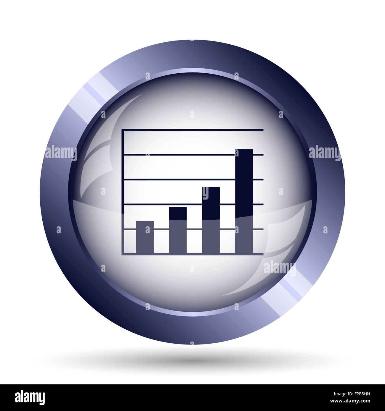 Chart bars icon. Internet button on white background Stock Photo - Alamy