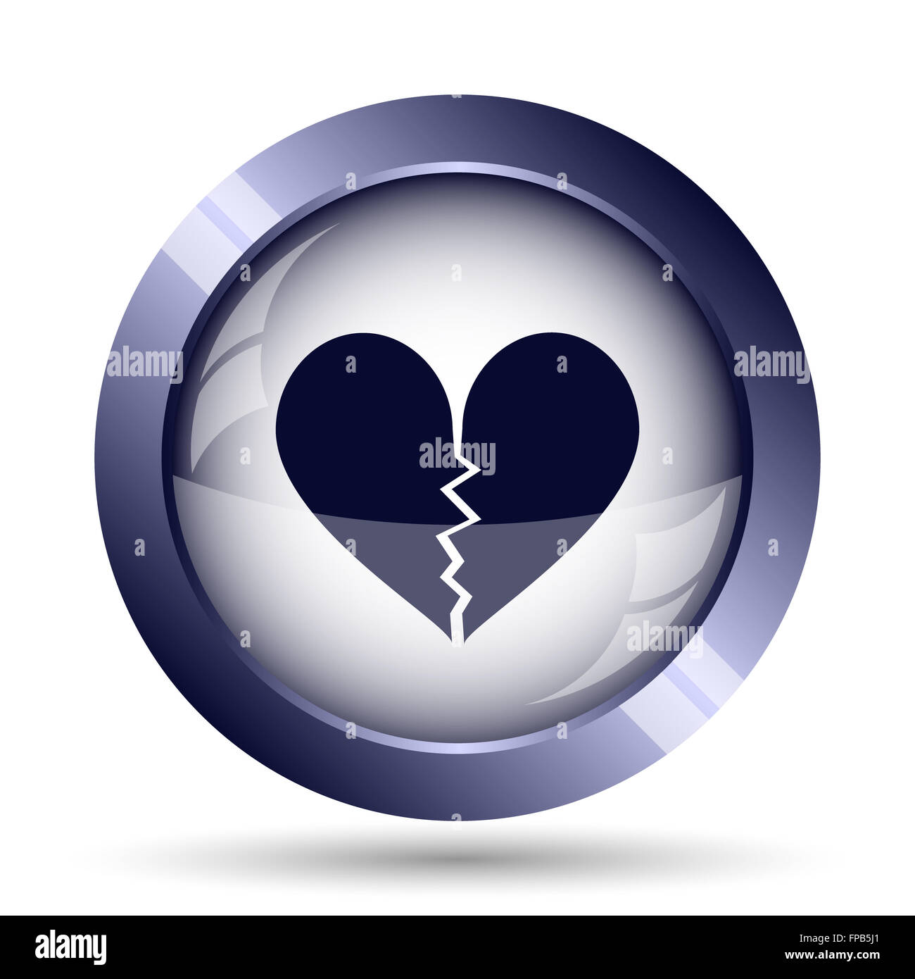 Broken heart icon. Internet button on white background Stock Photo - Alamy