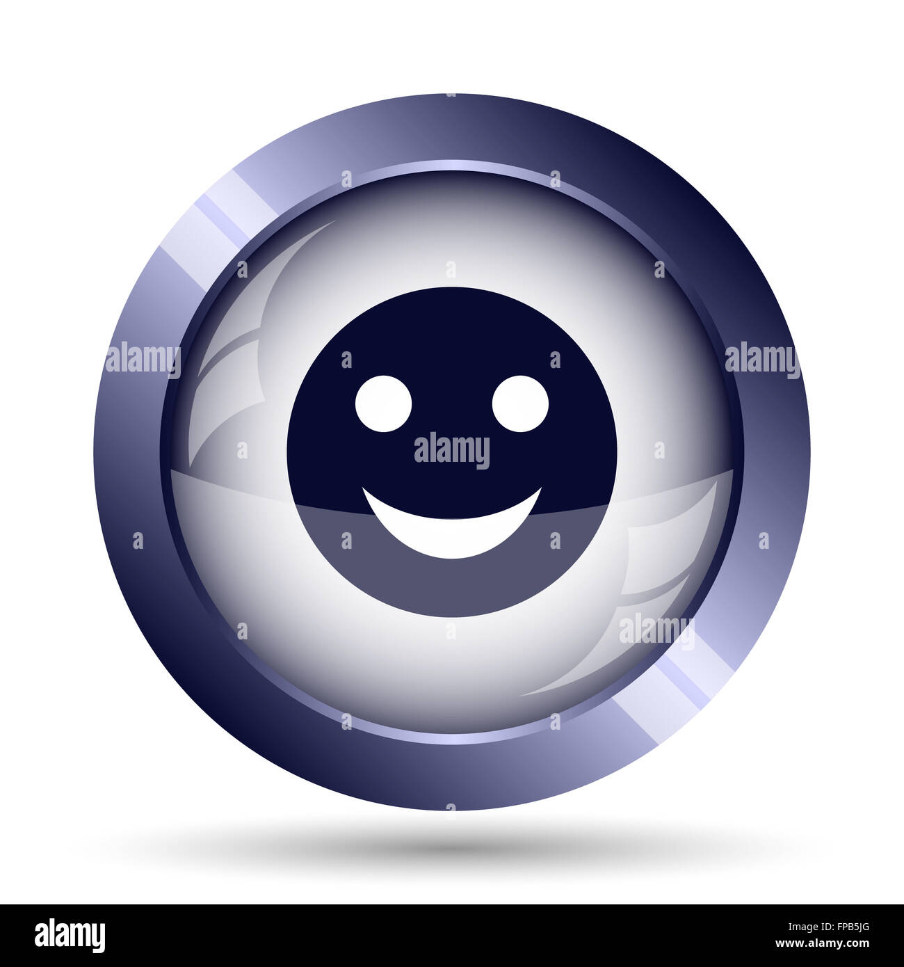 Smiley icon. Internet button on white background Stock Photo - Alamy