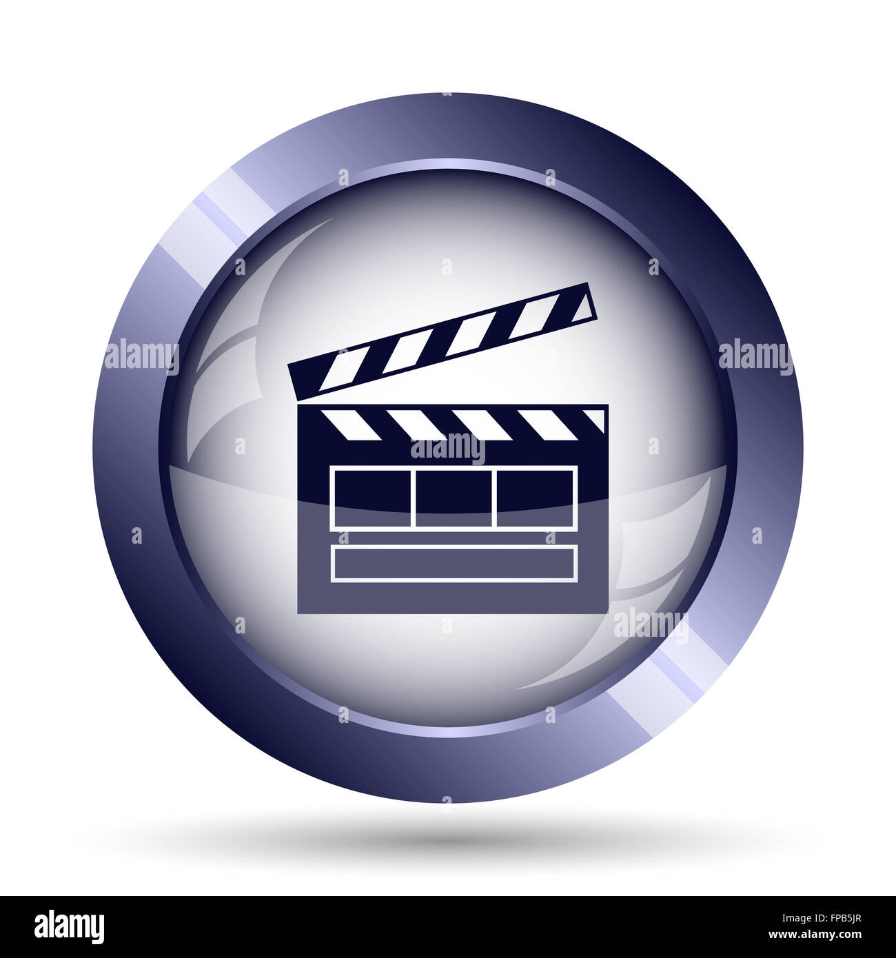 Movie icon. Internet button on white background Stock Photo - Alamy