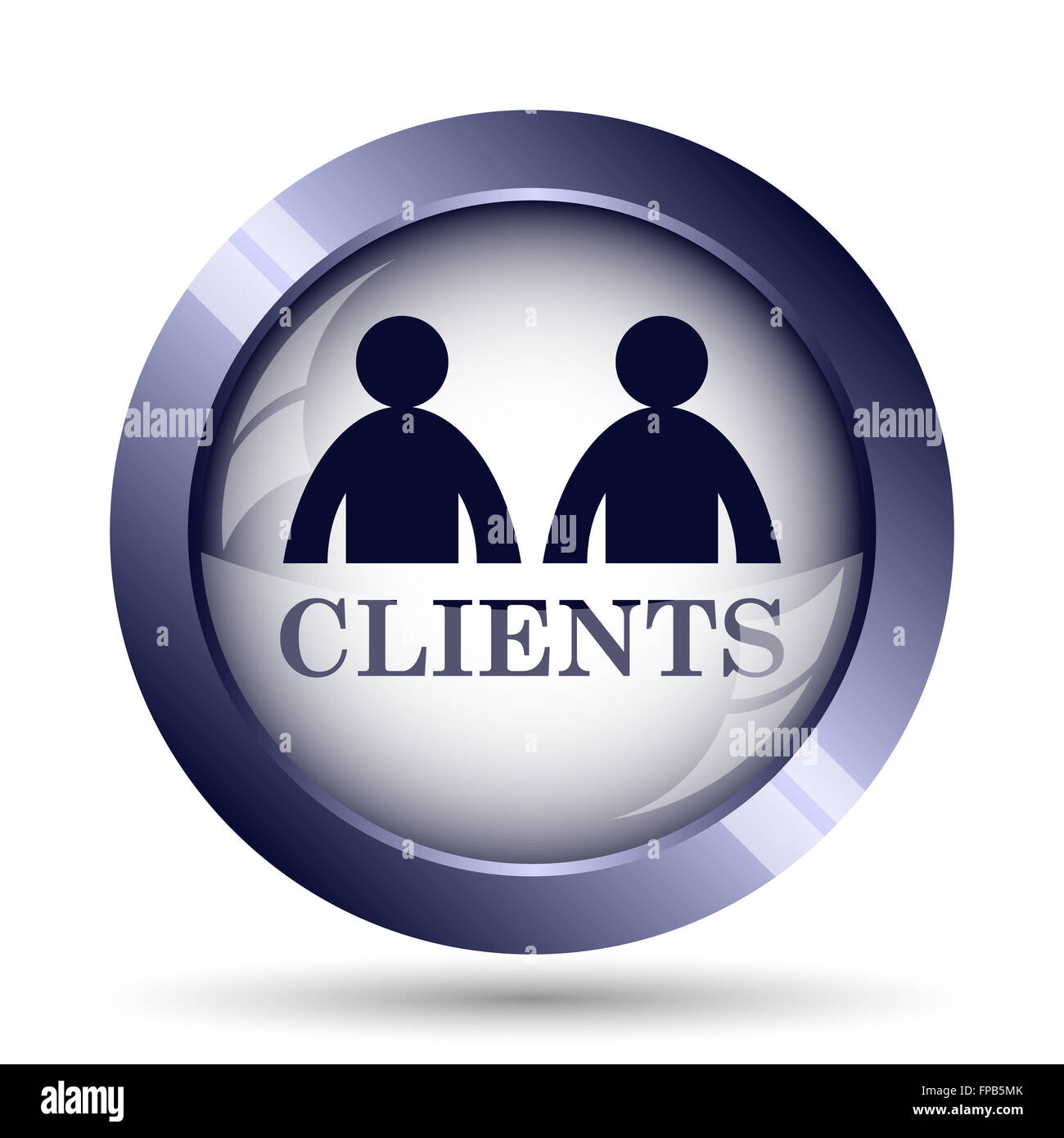 Clients icon. Internet button on white background Stock Photo - Alamy