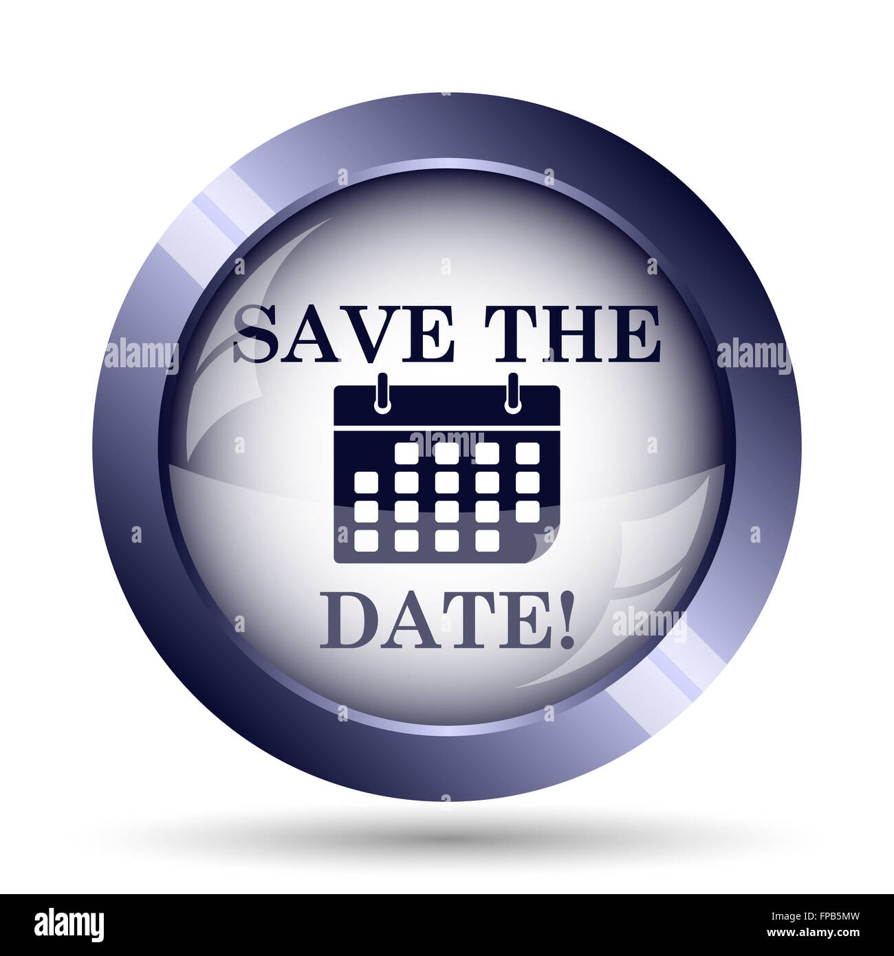 Save the date icon. Internet button on white background Stock Photo - Alamy