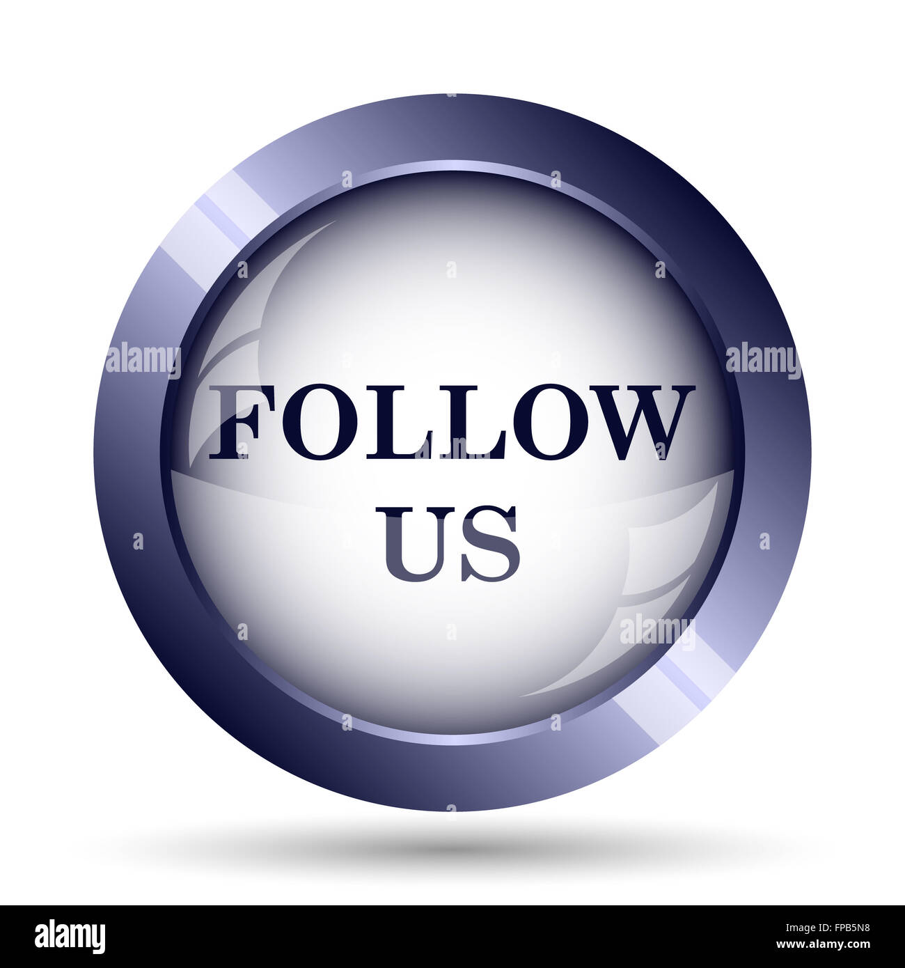 Follow us icon. Internet button on white background Stock Photo - Alamy