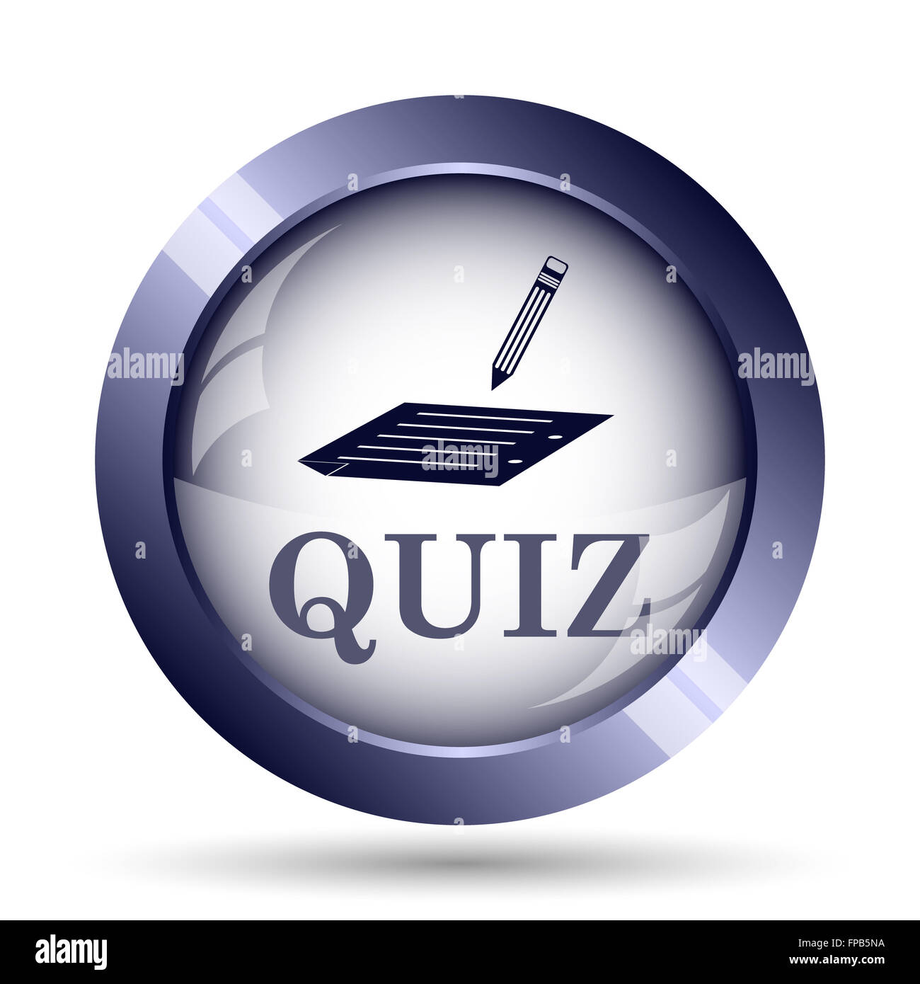 Quiz icon. Internet button on white background Stock Photo - Alamy
