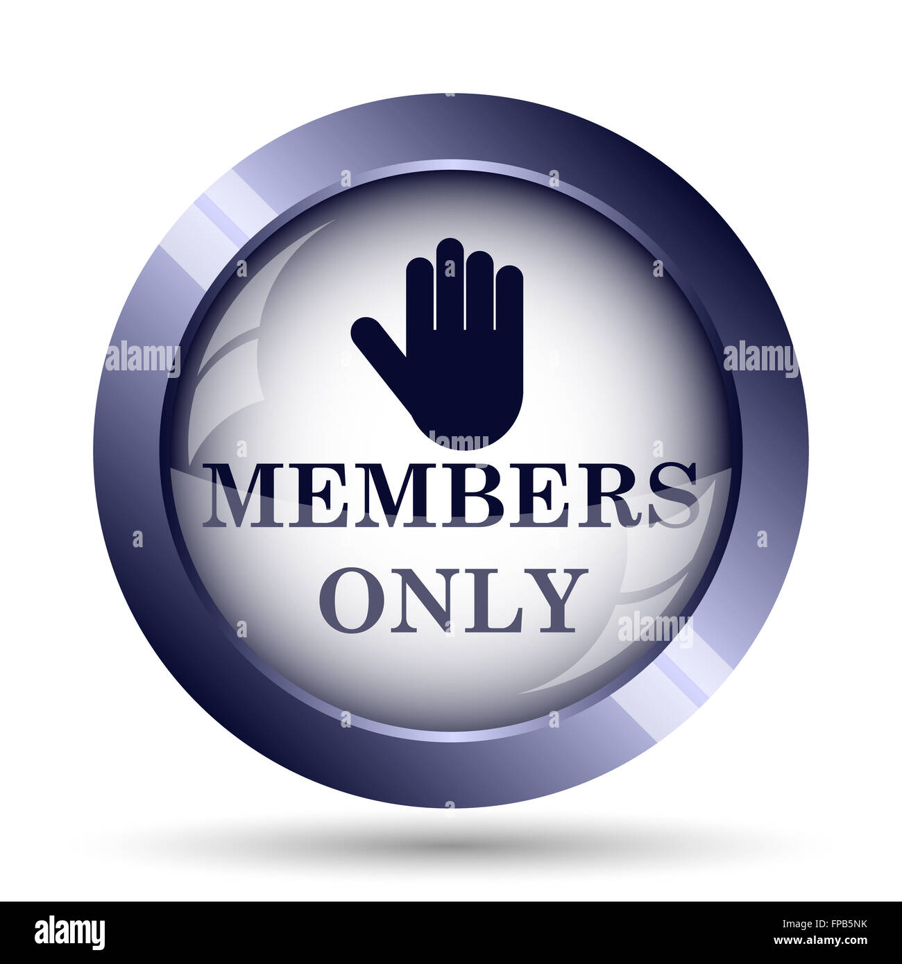 Members only icon. Internet button on white background Stock Photo - Alamy