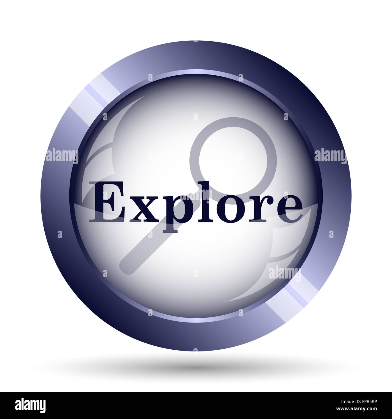 Explore icon. Internet button on white background Stock Photo - Alamy