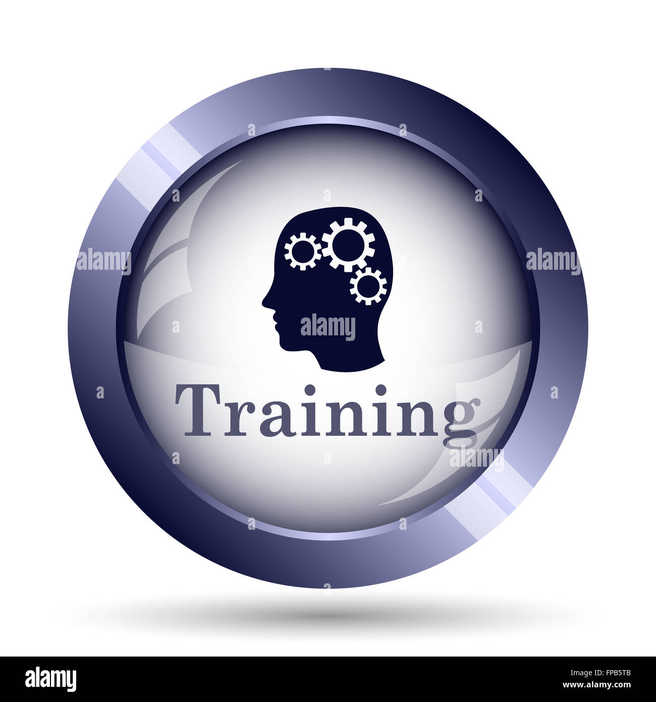 Training icon. Internet button on white background Stock Photo - Alamy