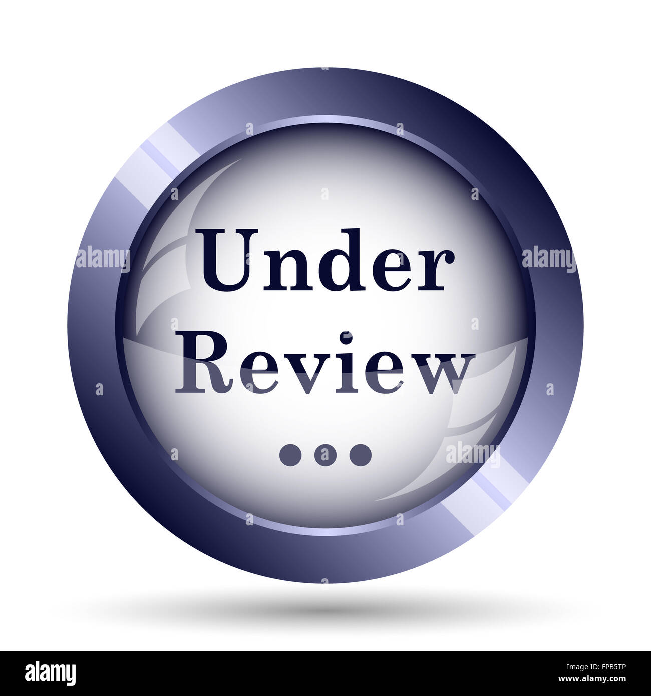 Under review icon. Internet button on white background Stock Photo - Alamy